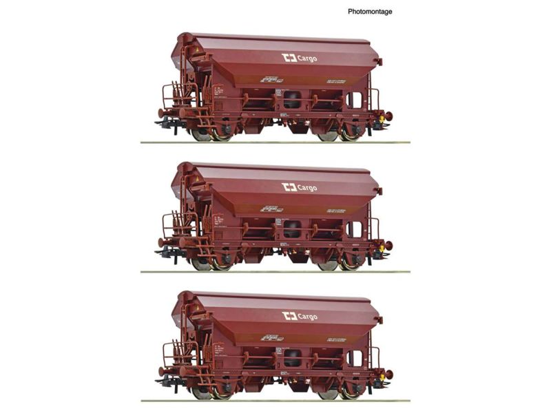 Roco HO 3-tlg Set: Schwenkdachwagen, CD Cargo - Sonstige