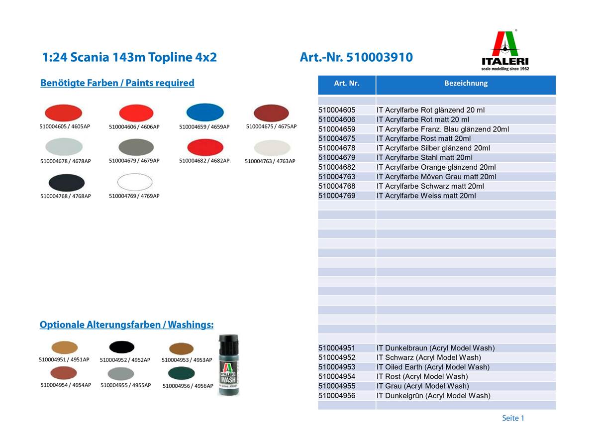 Italieri 1:24 Scania 143m Topline 4x2 - Sonstige