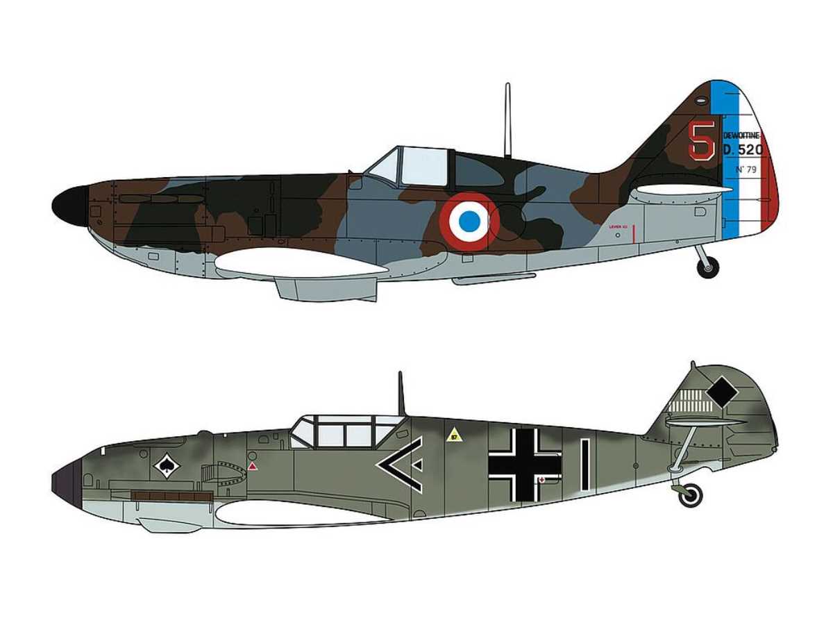 Hasegawa 1/72 Dewoitine D520 & MEBF109E, Battle of France - Sonstige