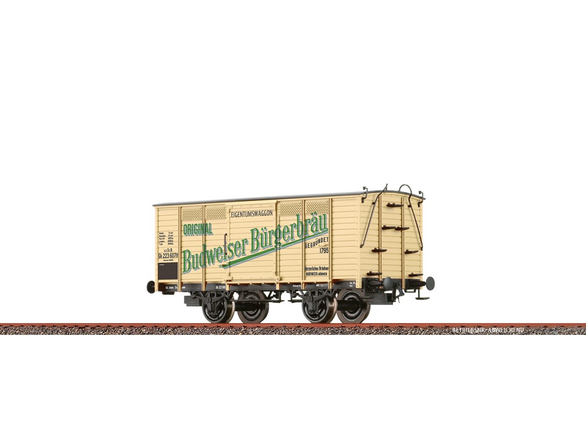 Brawa H0 Gedeckter Güterwagen Gb kkStB, Epoche I, Budweiser - Sonstige