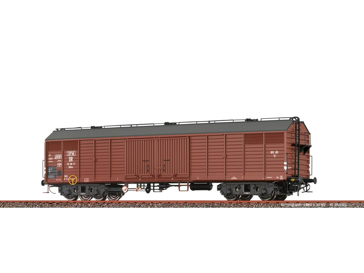 Brawa H0 Gedeckter Güterwagen GGhrsz DR, Epoche III - Sonstige