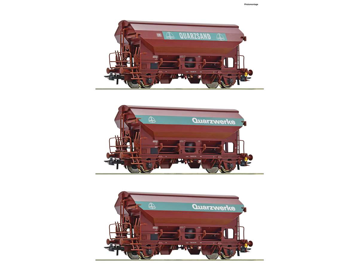Roco HO 3-tlg. Set: Schwenkdachwagen, DB - Sonstige