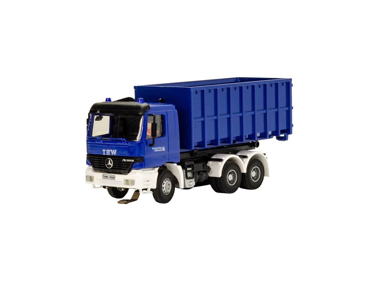 Viessmann H0 THW MB ACTROS 3-achs mit Abrollcontainer undRun - Sonstige